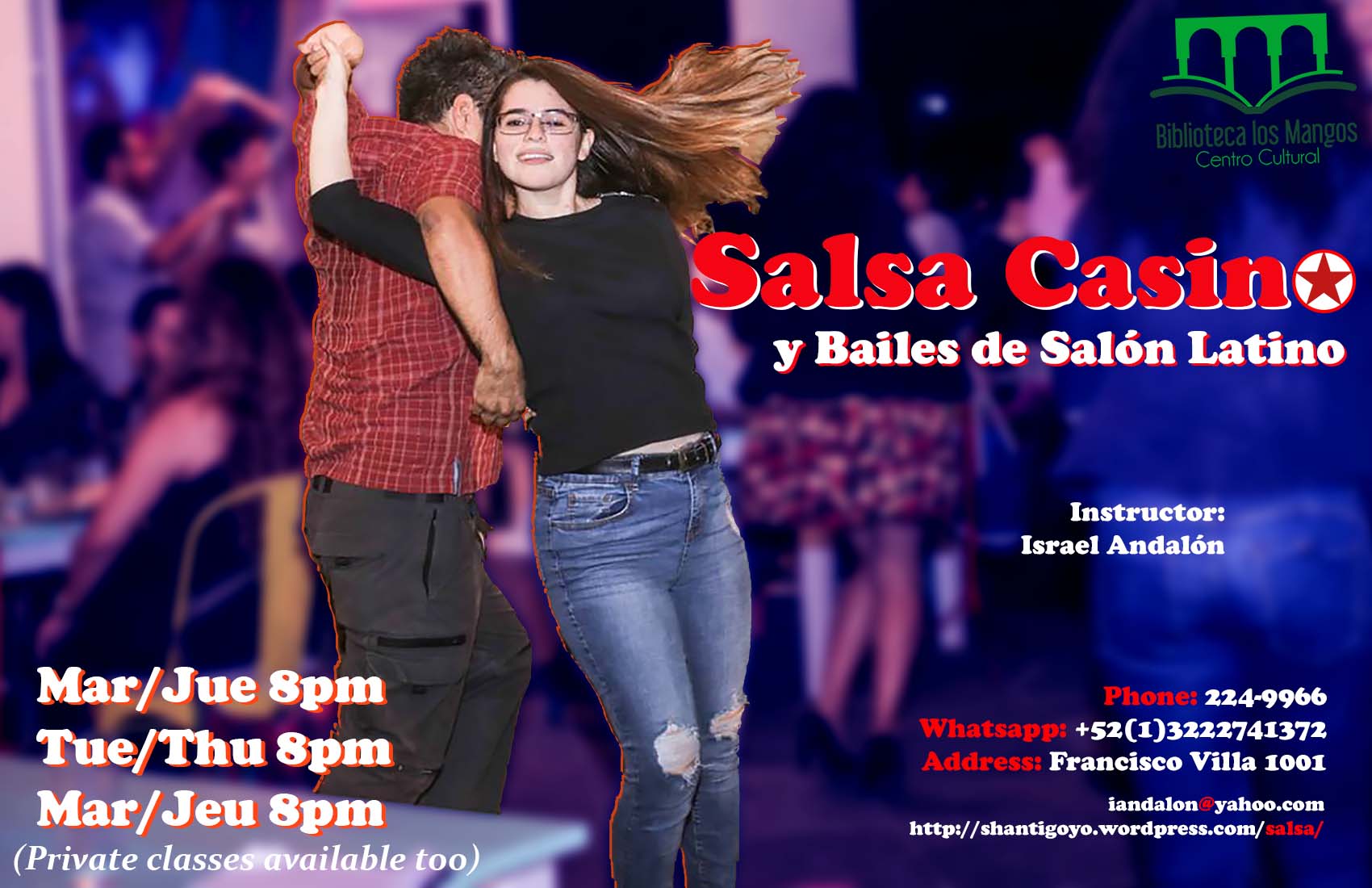 Cuban Salsa Classes at Los Mangos Library – Israel Andalón